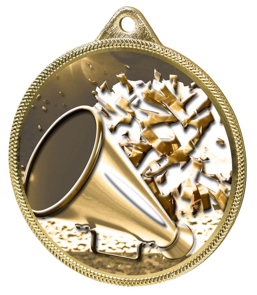Cheerleading Texture 3D Print Gold Medal | Trophy Monster