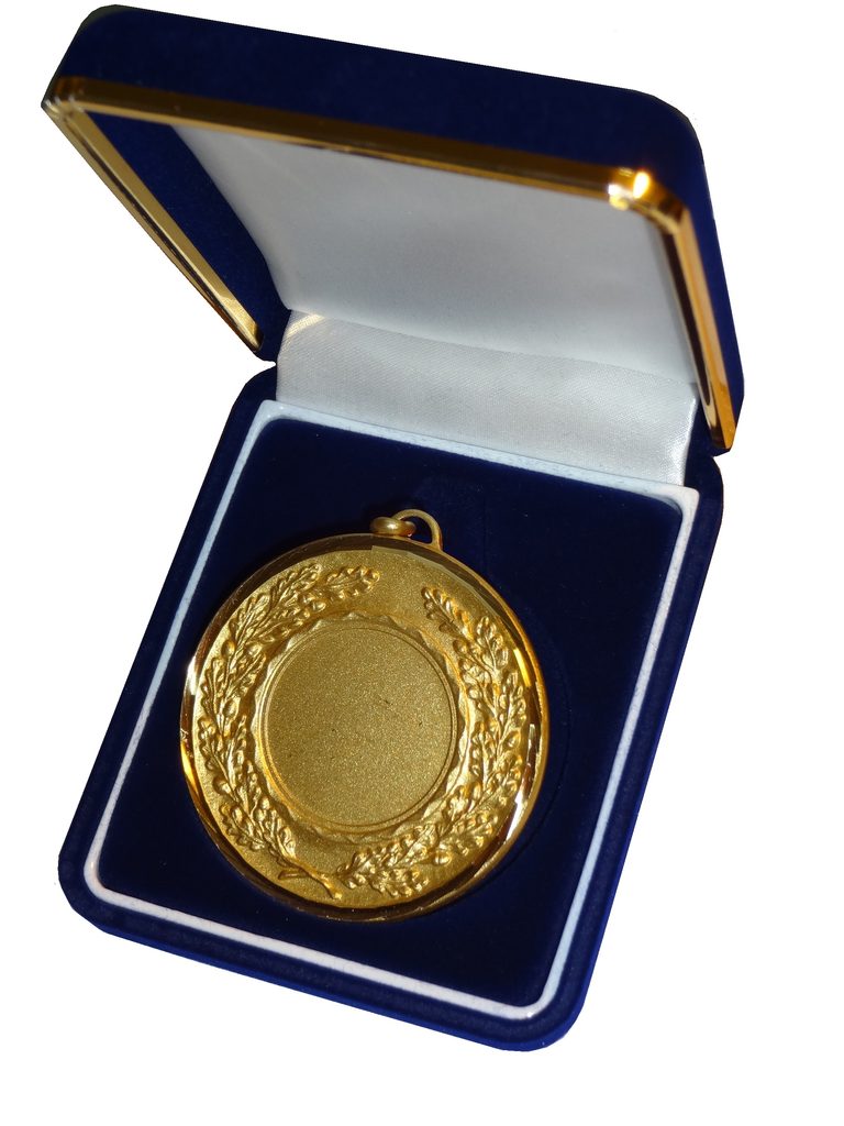 Deluxe Velour Medal Box Blue 50mm | Trophy Monster