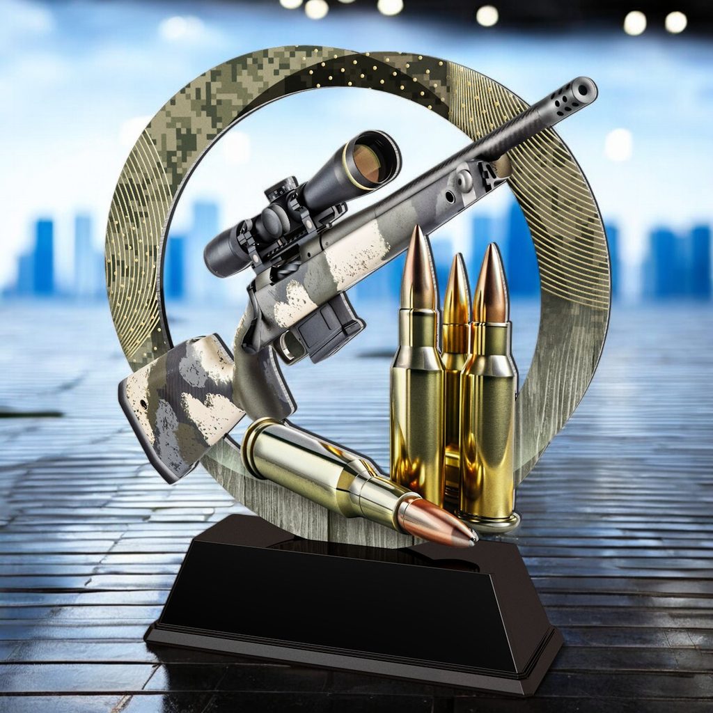 Onyx Stainless Steel Rifle Shooting Trophy | Trophy Monster