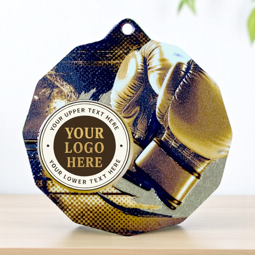 Dodeca Boxing Stainless Steel Logo Insert Medal | Trophy Monster