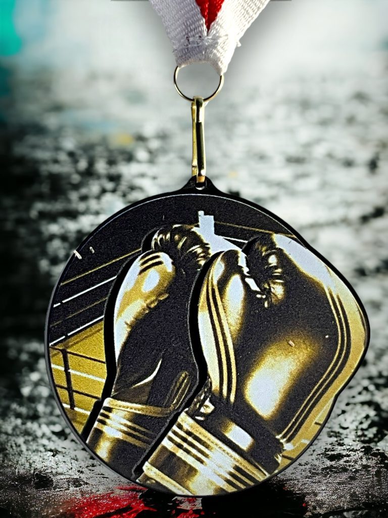 Rincon Classic Boxing Black Acrylic Medal | Trophy Monster