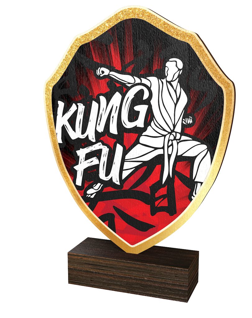 Arden Kung Fu Real Wood Shield Trophy | Trophy Monster