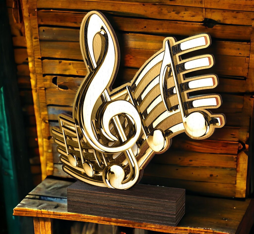 Sierra Classic Music Note Real Wood Trophy | Trophy Monster