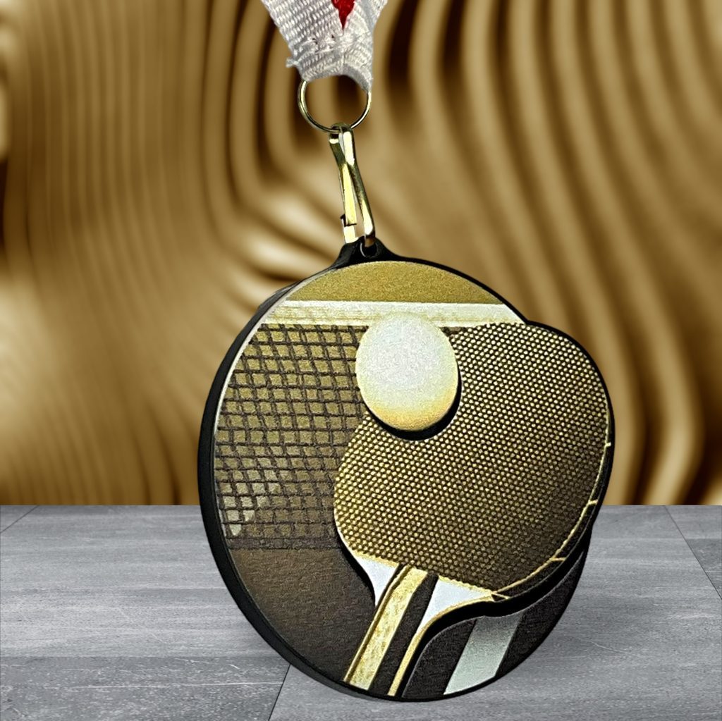 Rincon Classic Table Tennis Black Acrylic Medal | Trophy Monster