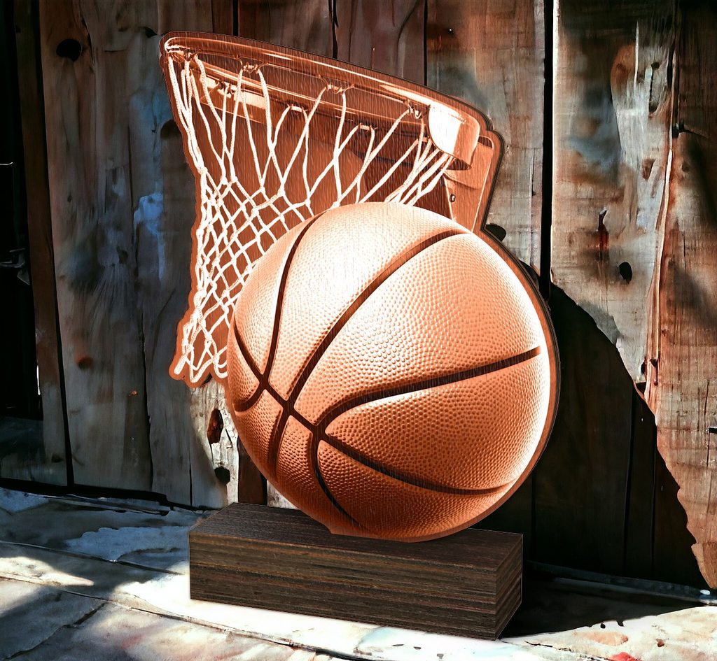 Sierra Classic Basketball Hoop Real Wood Trophy | Trophy Monster