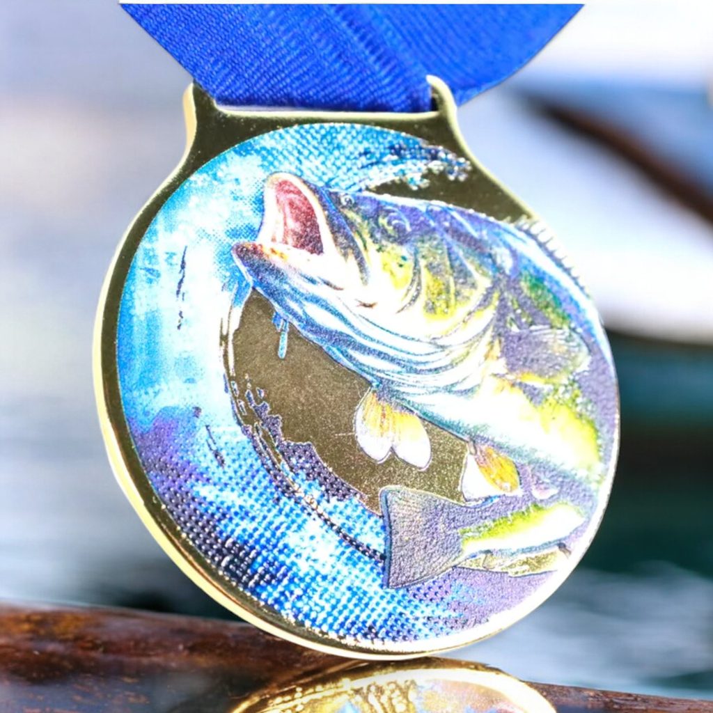Vulcan Fishing Gold Texture Print Medal | Trophy Monster