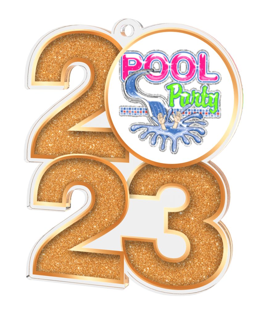 Swimming Pool Party 2023 Acrylic Medal | Trophy Monster