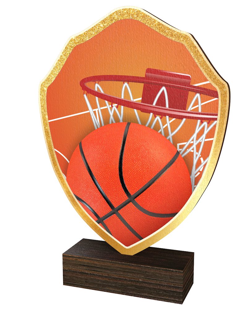 Arden Basketball Real Wood Shield Trophy | Trophy Monster