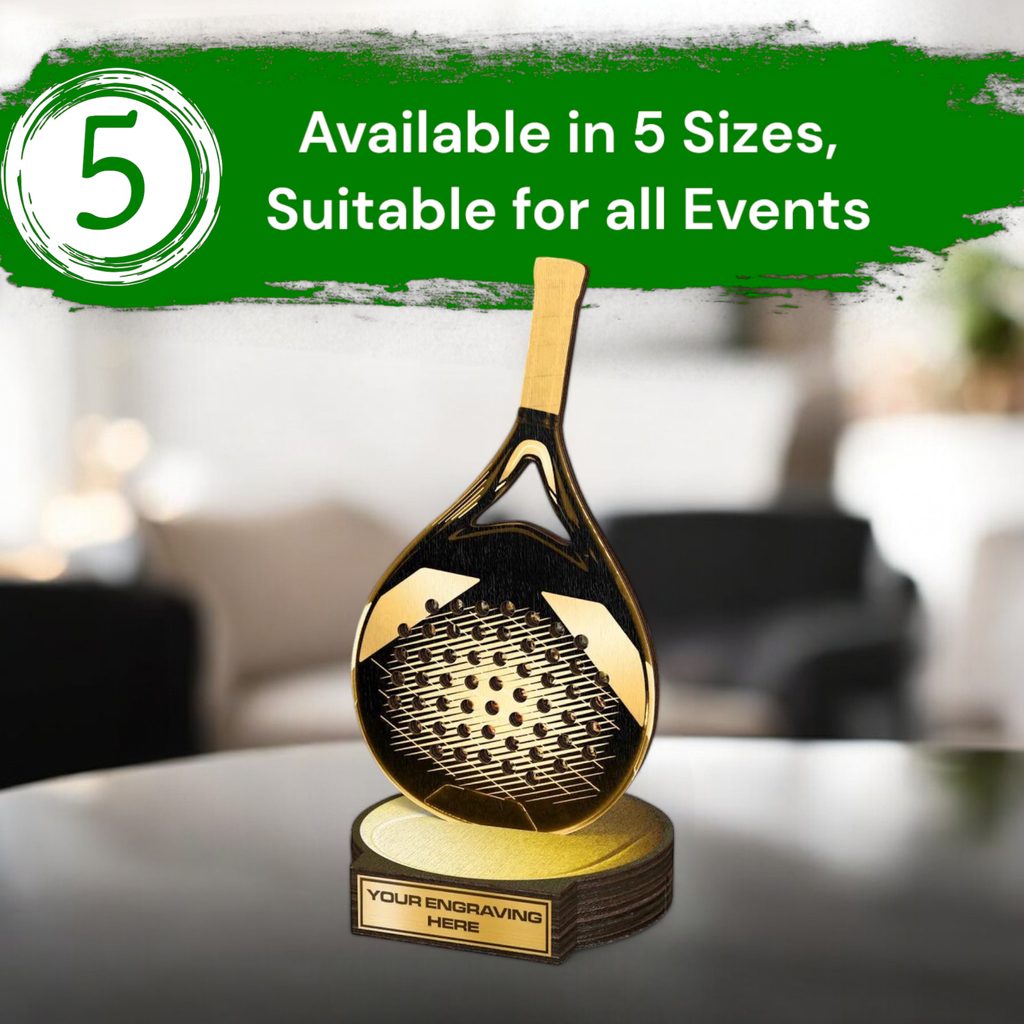 Grove Classic Padel Tennis Real Wood Trophy | Trophy Monster