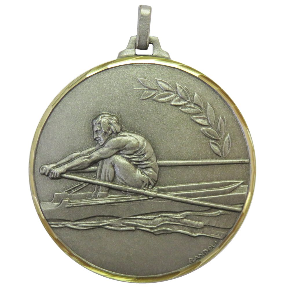 Diamond Edged Rowing Silver Medal | Trophy Monster