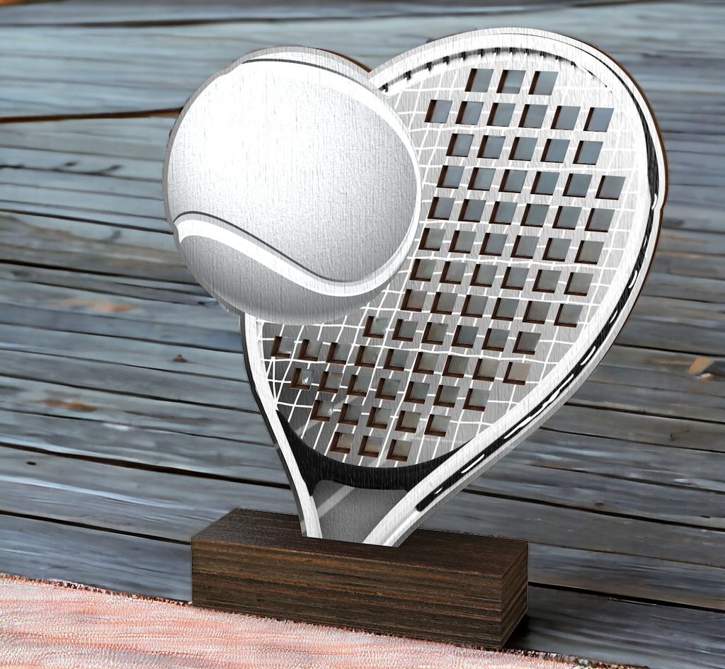 Sierra Classic Tennis Racket Real Wood Trophy | Trophy Monster