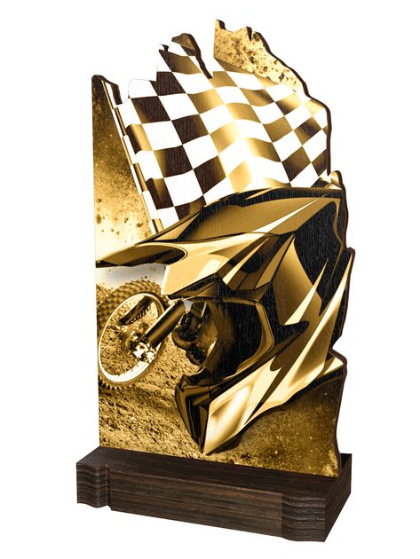 Shard Classic Motocross Eco Friendly Wooden Trophy | Trophy Monster