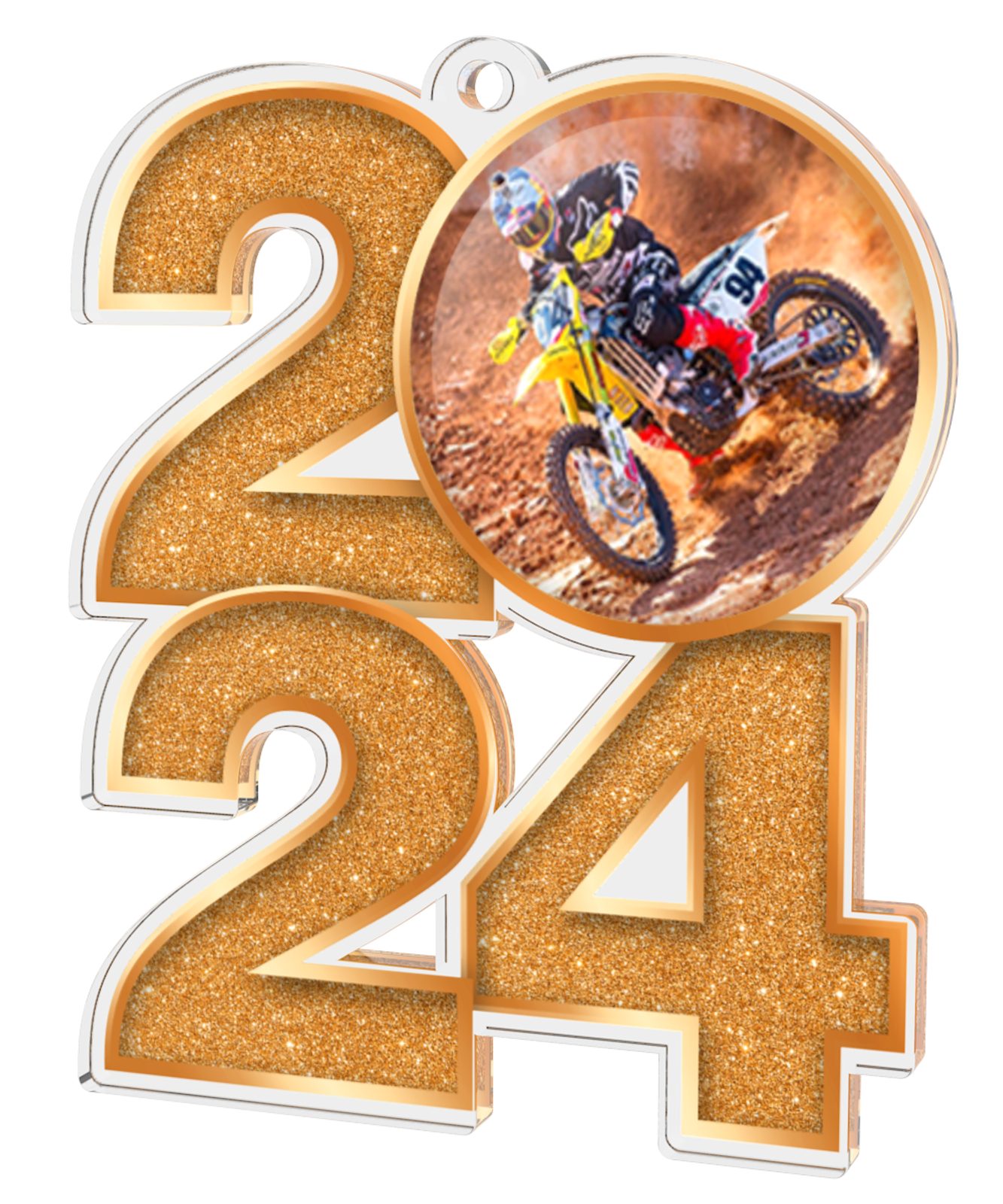 Motocross Acrylic 2024 Medal | Trophy Monster