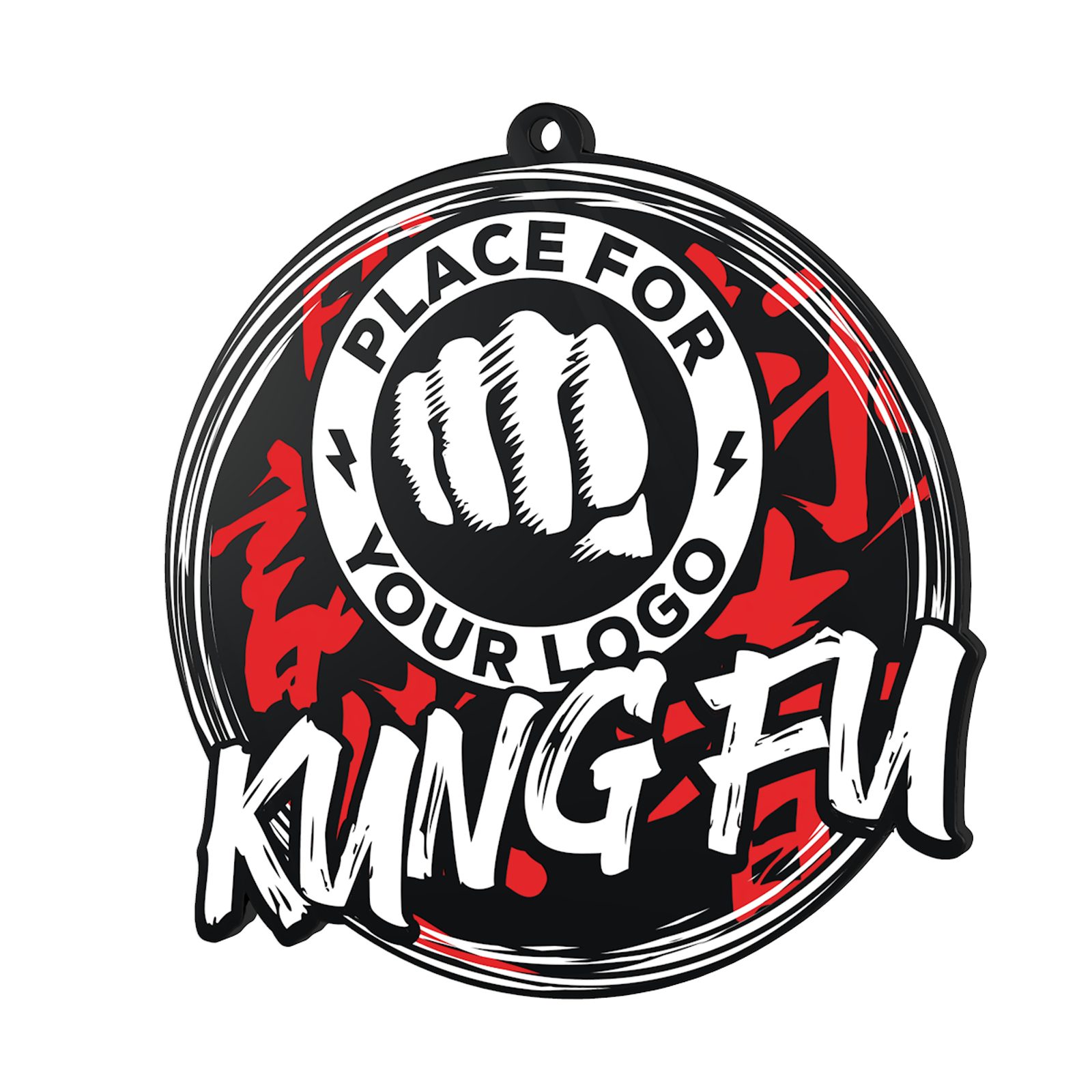 Pro Kung Fu Black Acrylic Logo Medal | Trophy Monster