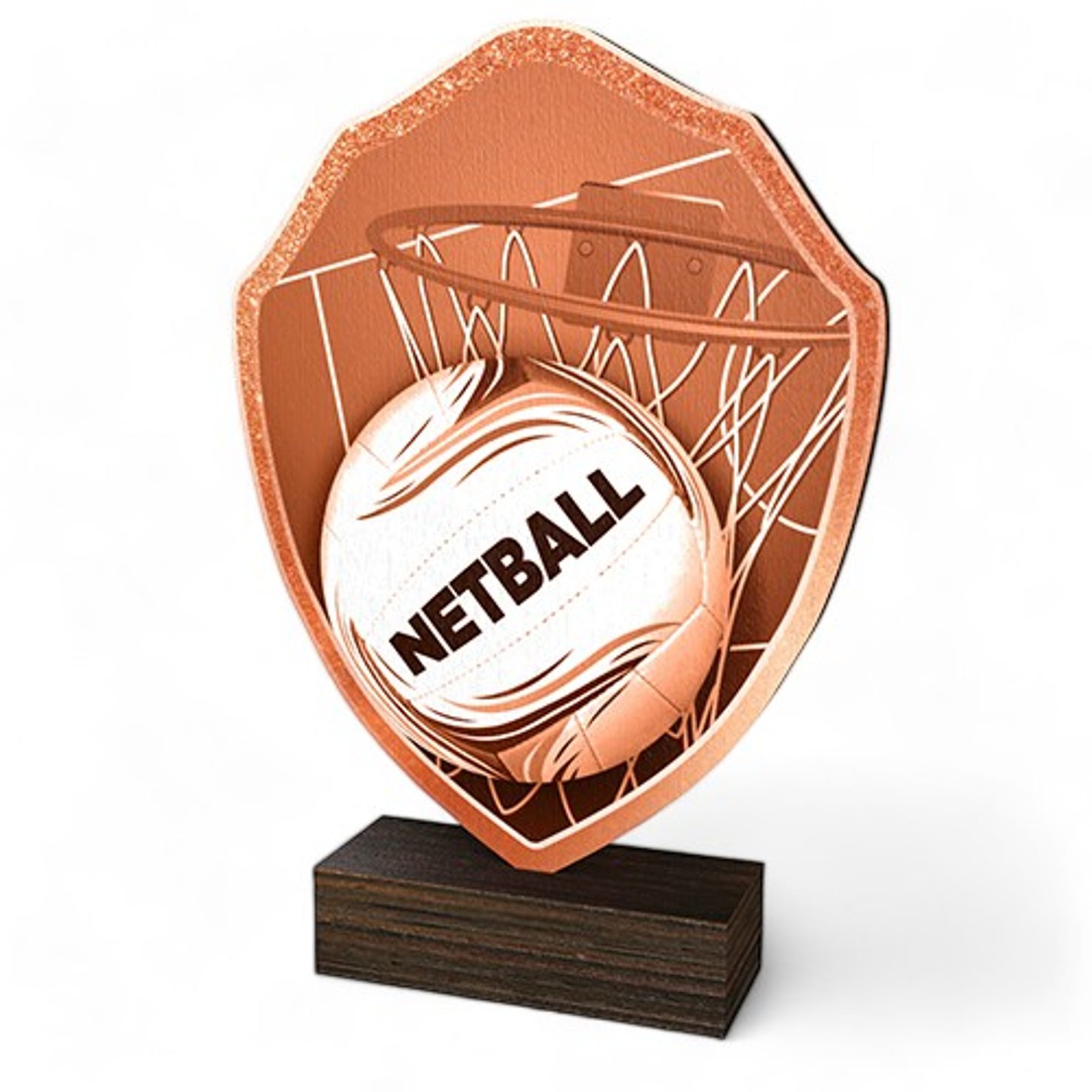 Arden Classic Netball Real Wood Shield Trophy | Trophy Monster