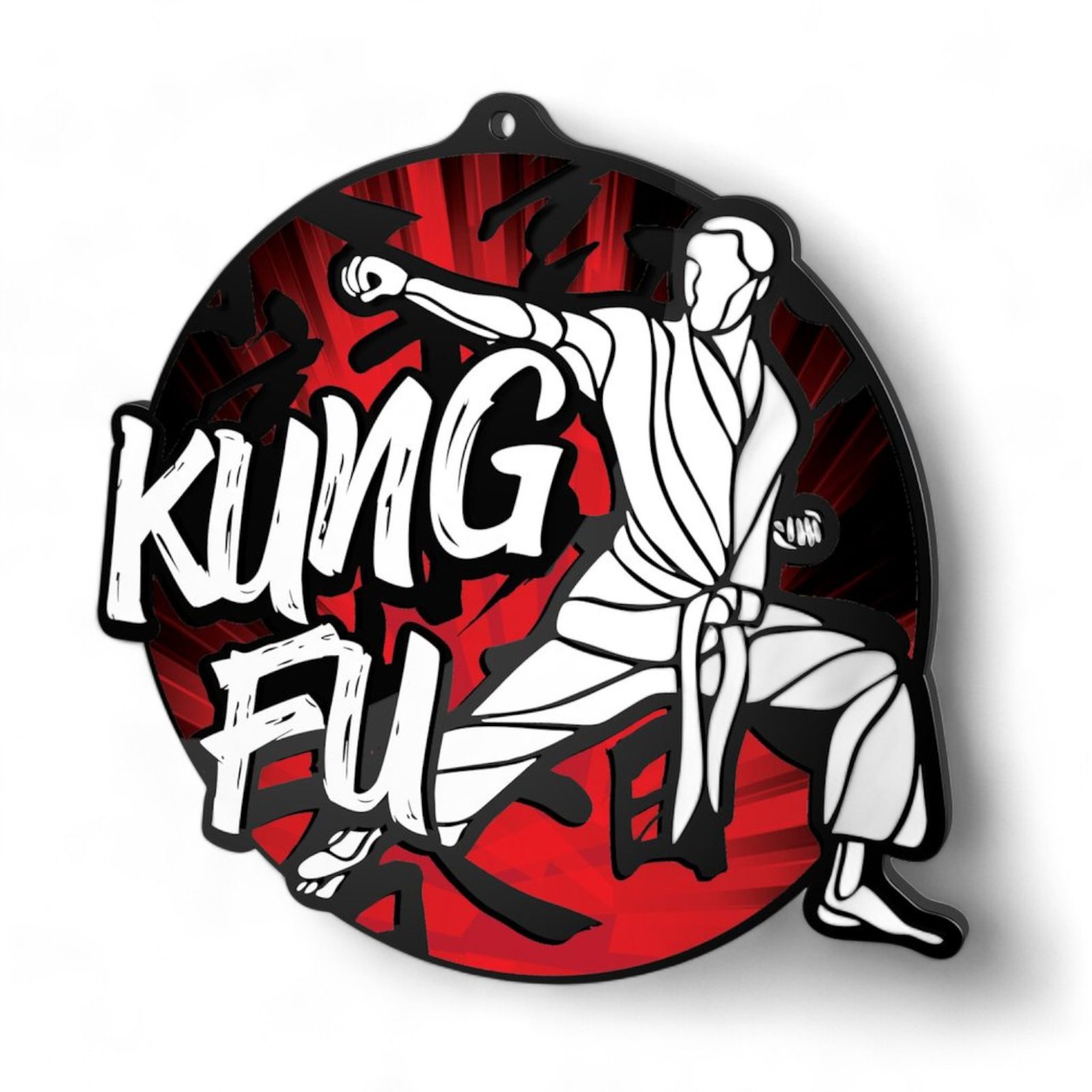 Rincon Colour Kung Fu Black Acrylic Medal | Trophy Monster