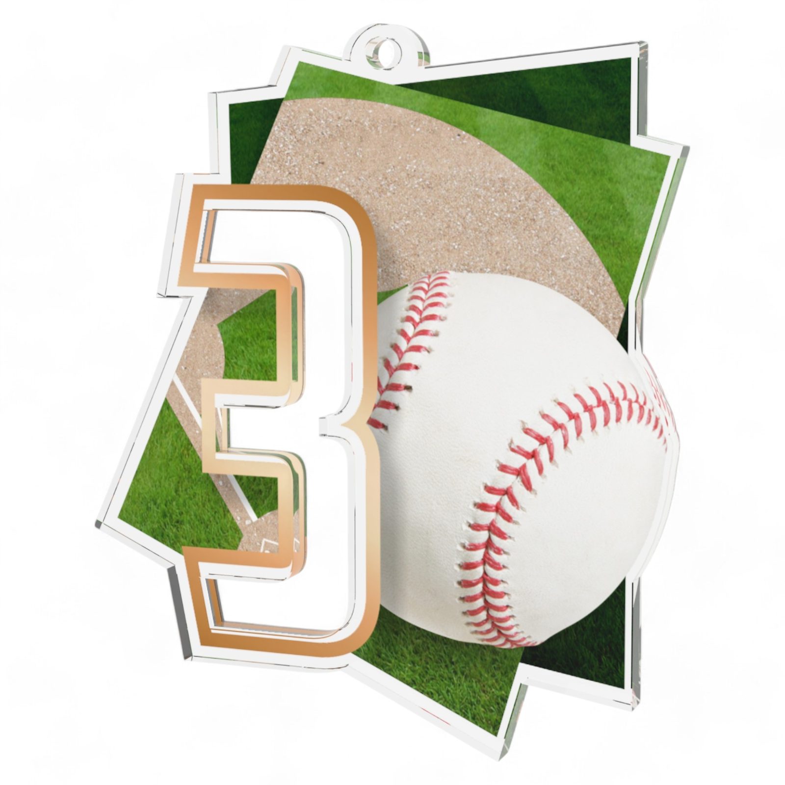 Poznan Baseball Number 3 Medal | Trophy Monster