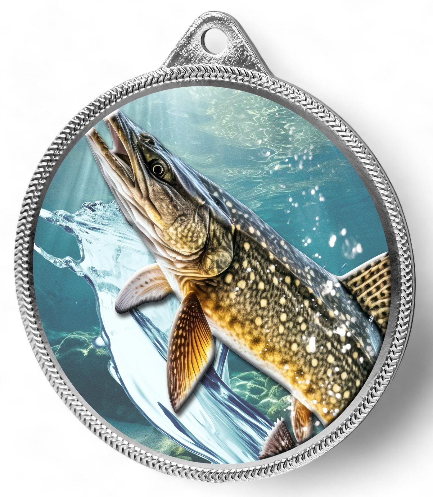 Pike Fishing Texture Print Silver Medal | Trophy Monster