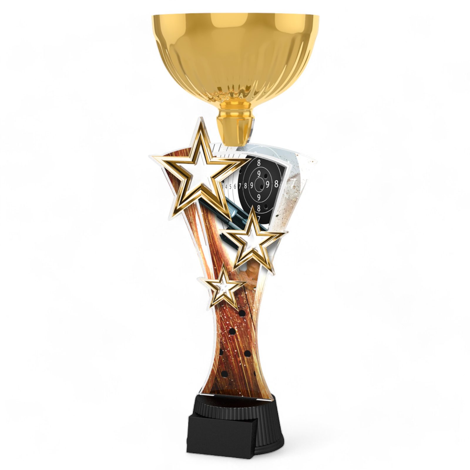 Triple Star Shooting Gold Trophy Cup | Trophy Monster