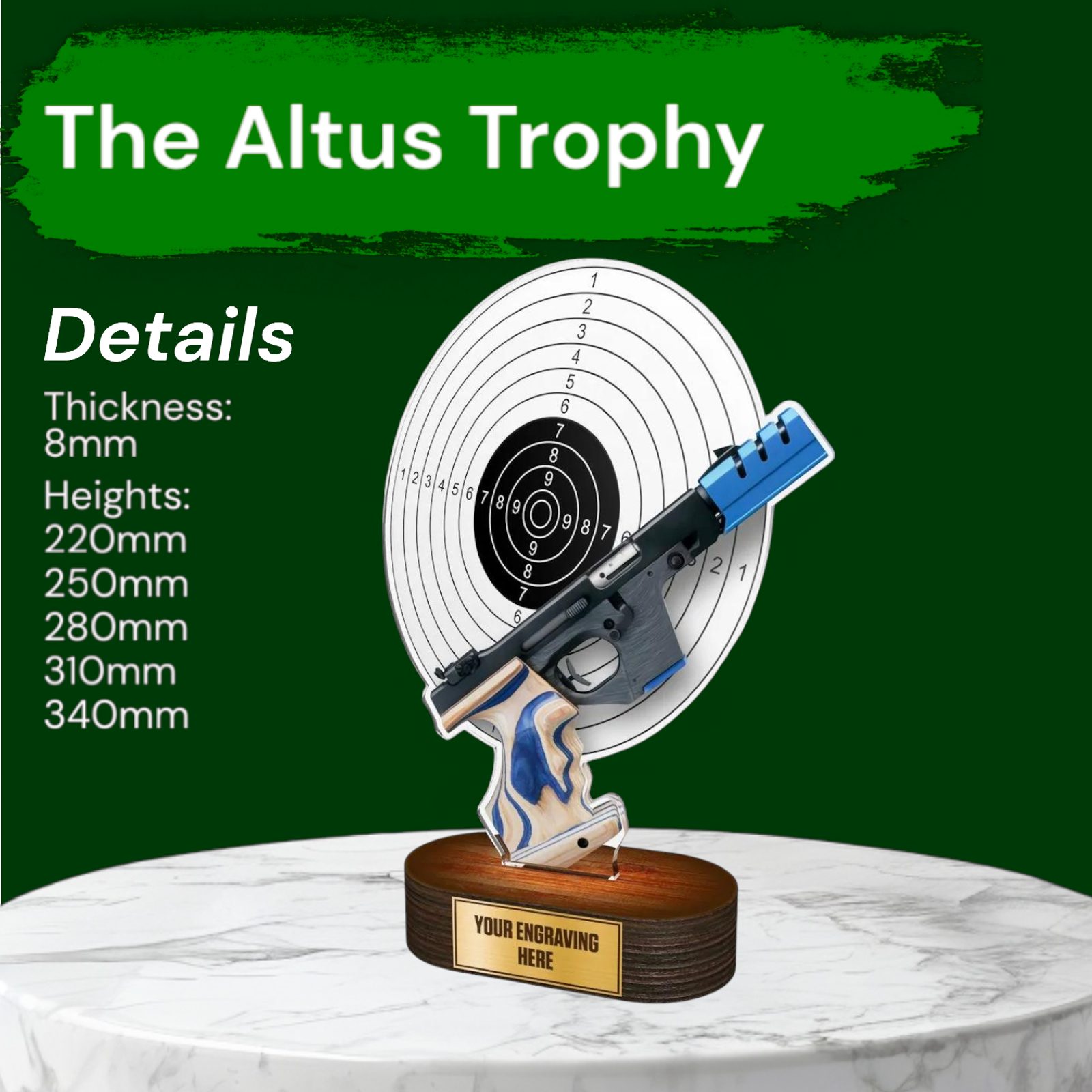 Altus Pistol Shooting Trophy | Trophy Monster