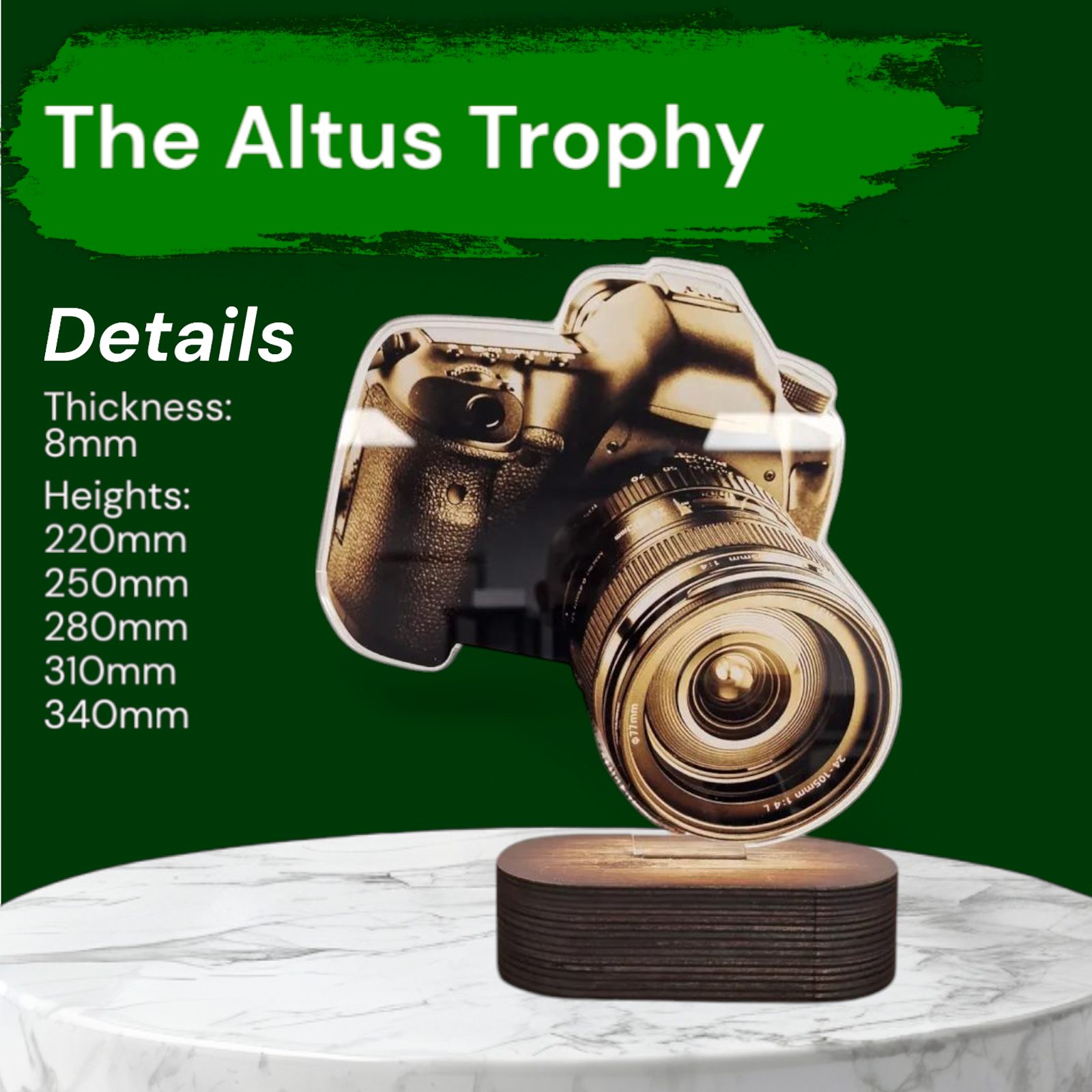 Altus Photography Camera Trophy | Trophy Monster