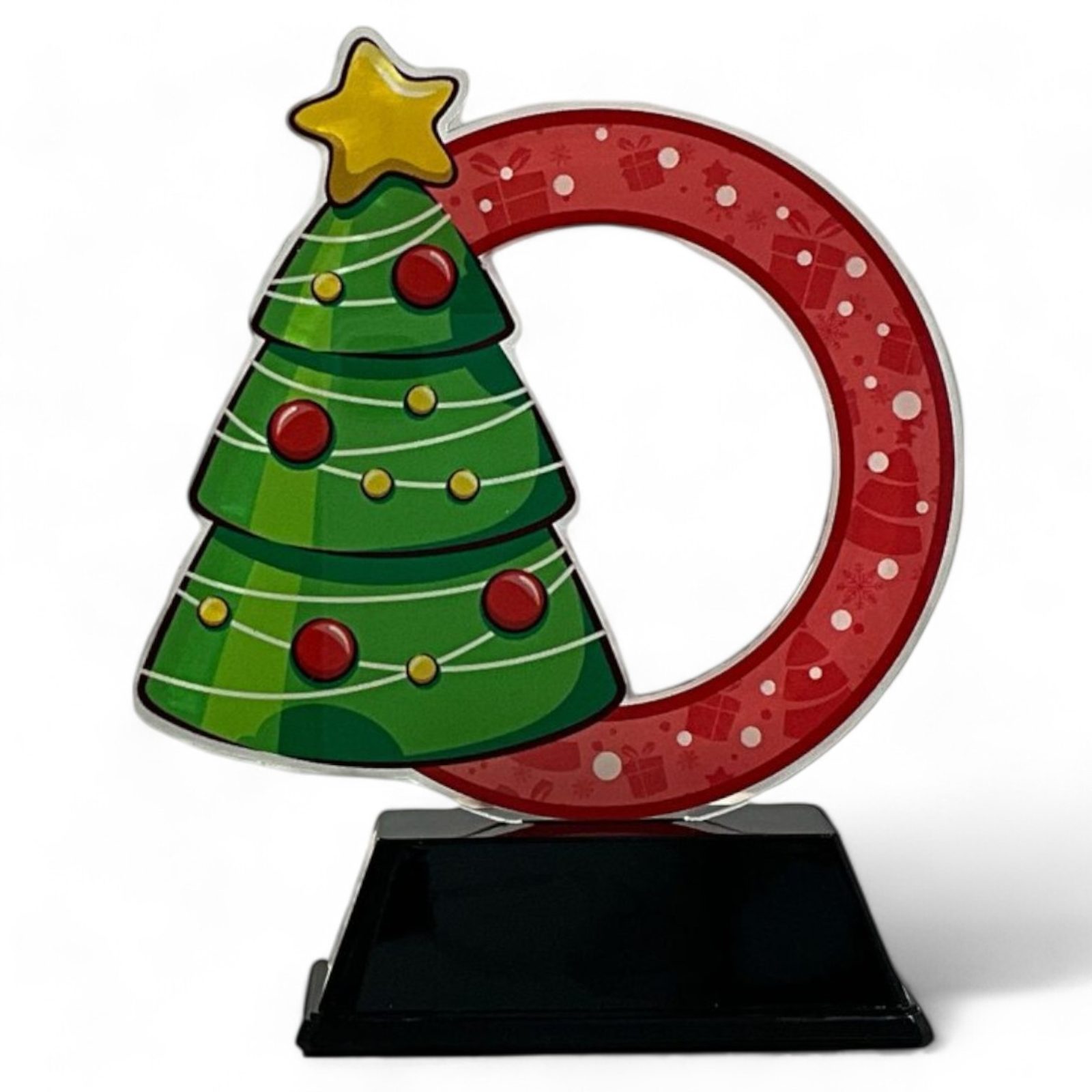 Festive Christmas Tree Circle Trophy | Trophy Monster