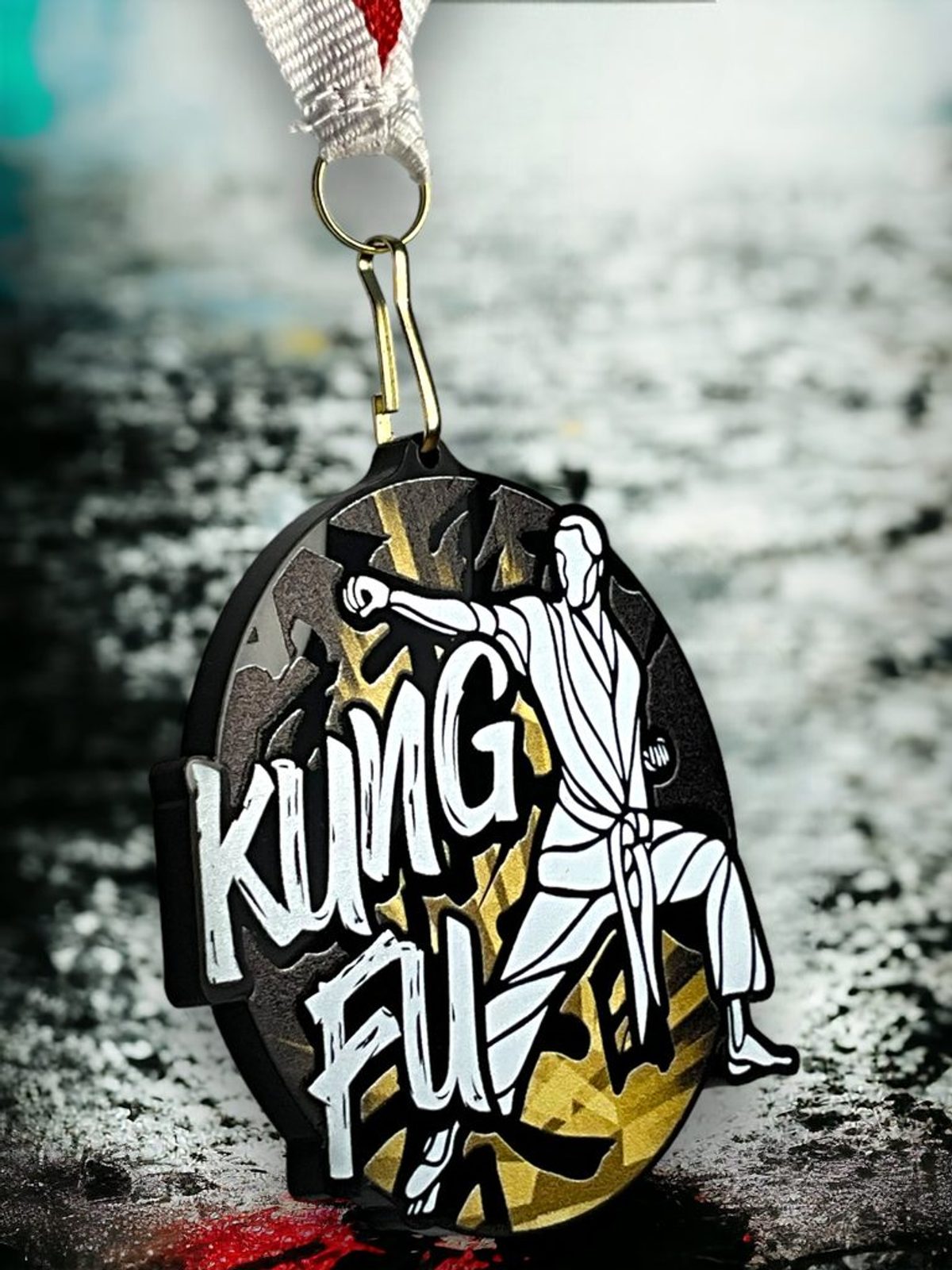 Rincon Classic Kung Fu Black Acrylic Medal | Trophy Monster