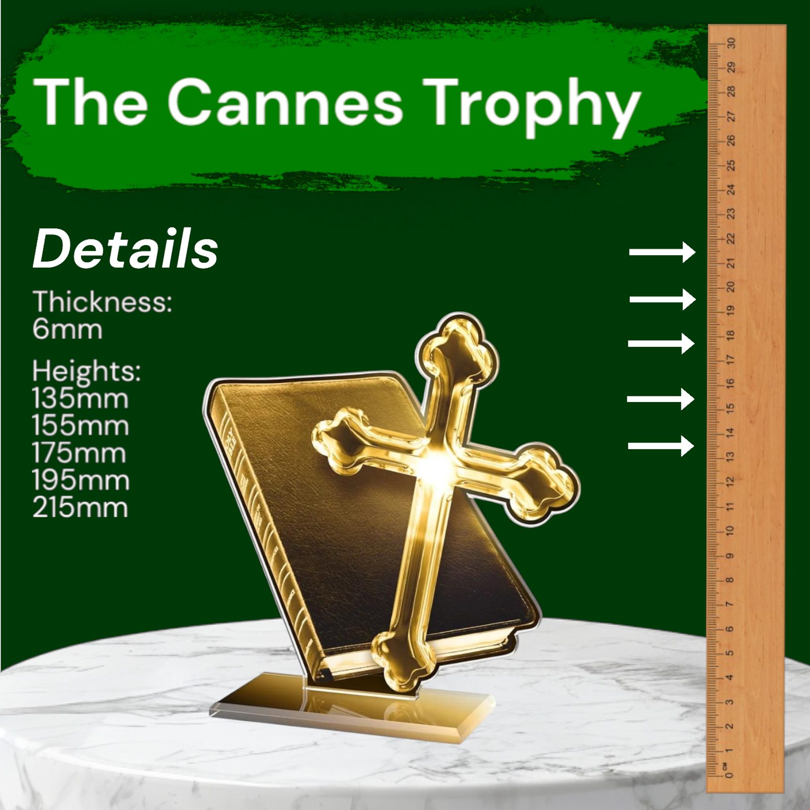 Cannes Classic Church Cross Trophy | Trophy Monster