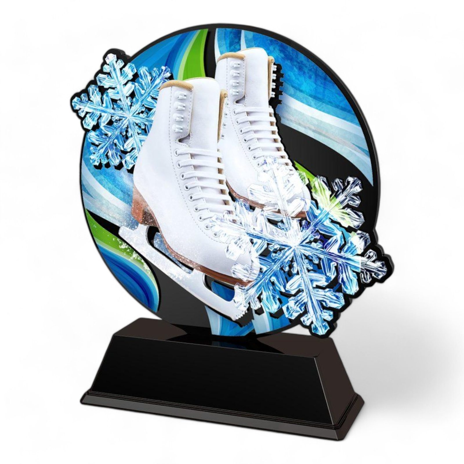 Avoriaz White Ice Skates Trophy | Trophy Monster