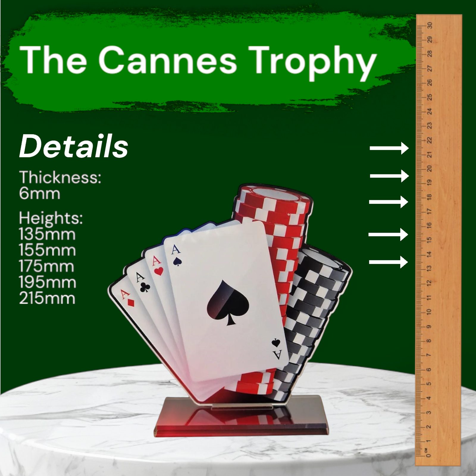 Cannes Poker Chip Trophy | Trophy Monster