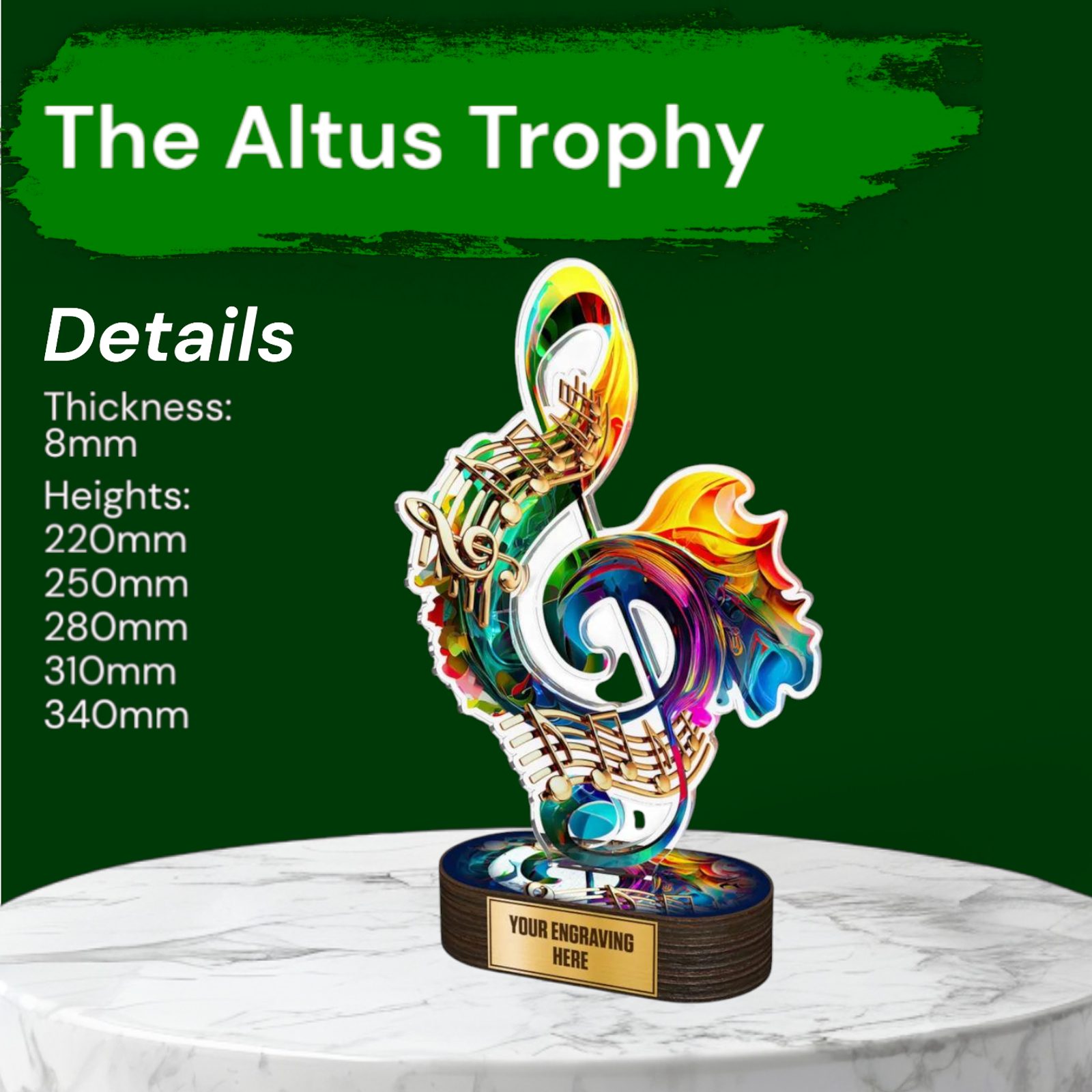 Altus Music Treble Clef Trophy | Trophy Monster