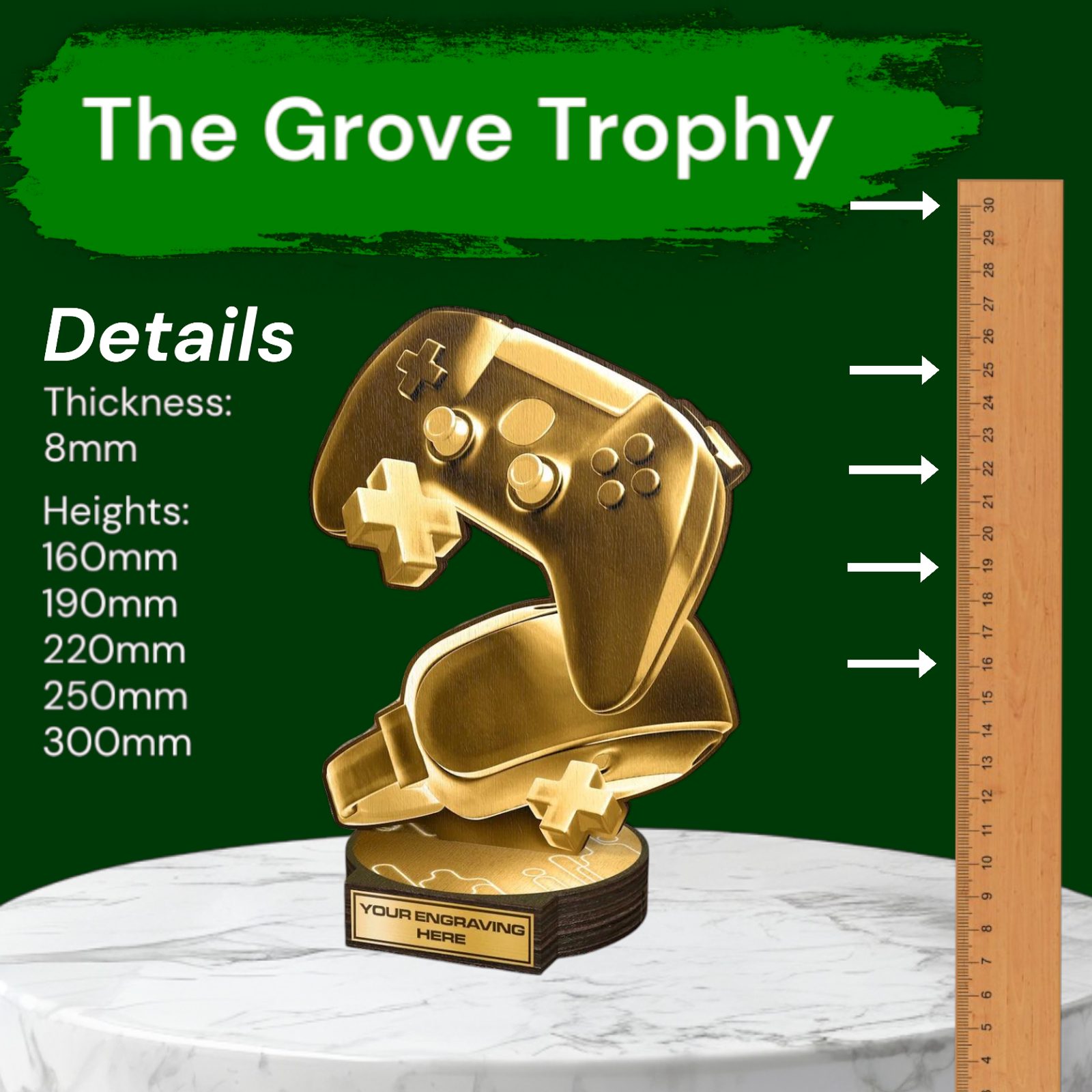 Grove Classic eSport Real Wood Trophy | Trophy Monster