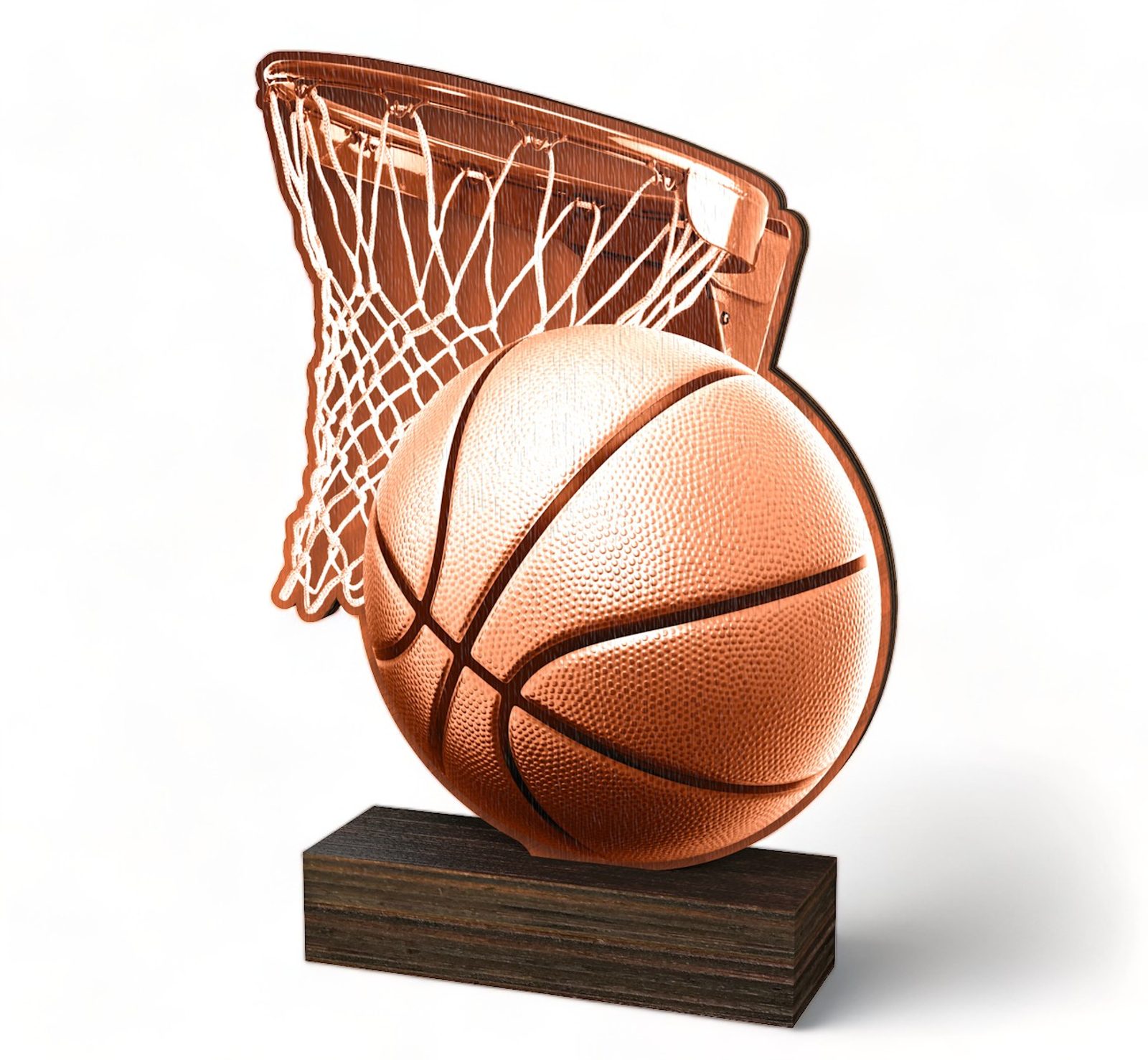 Sierra Classic Basketball Hoop Real Wood Trophy | Trophy Monster