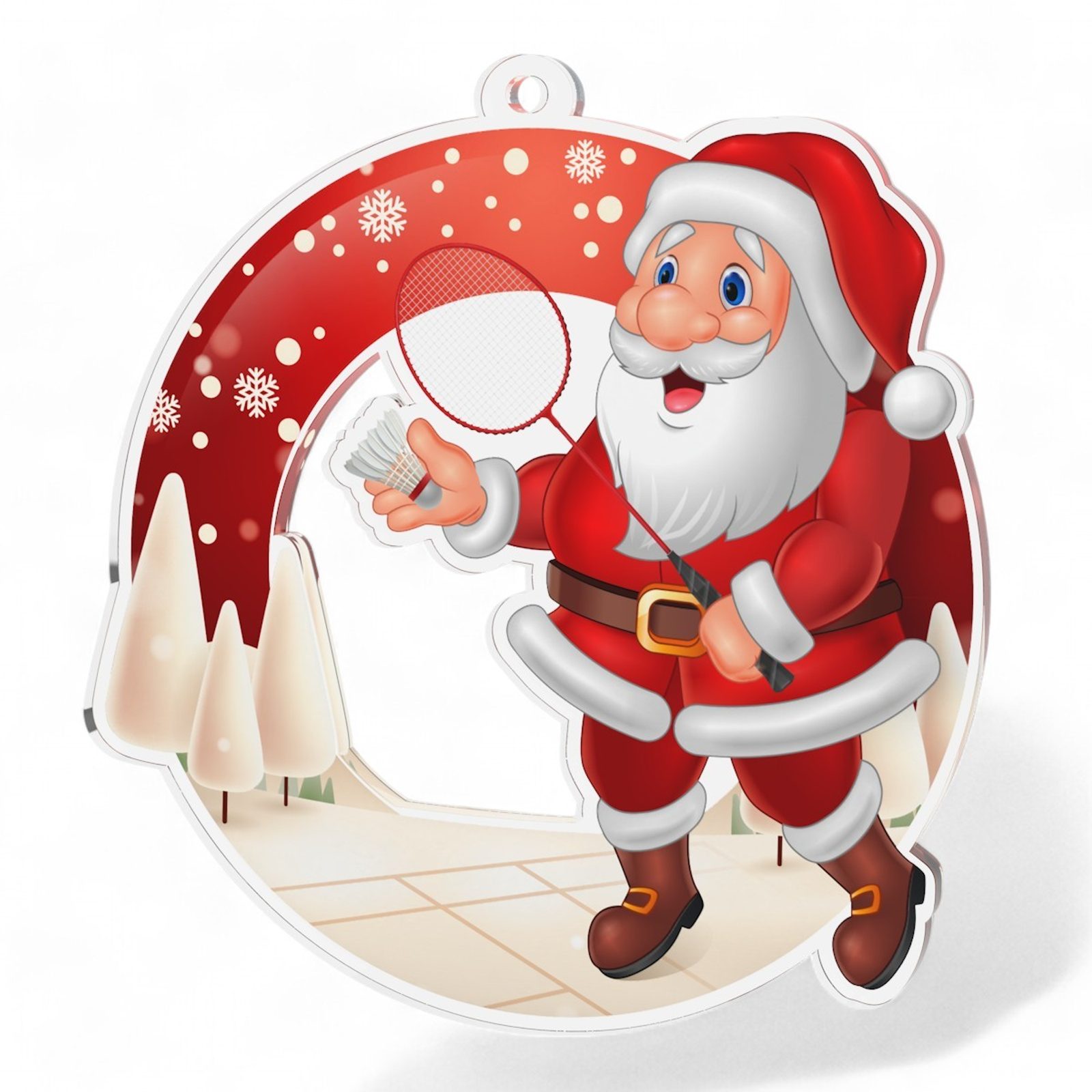 Snowy Father Christmas Badminton Medal | Trophy Monster