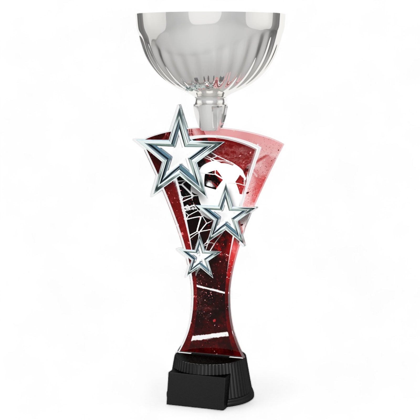 Triple Star Football Silver Trophy Cup | Trophy Monster