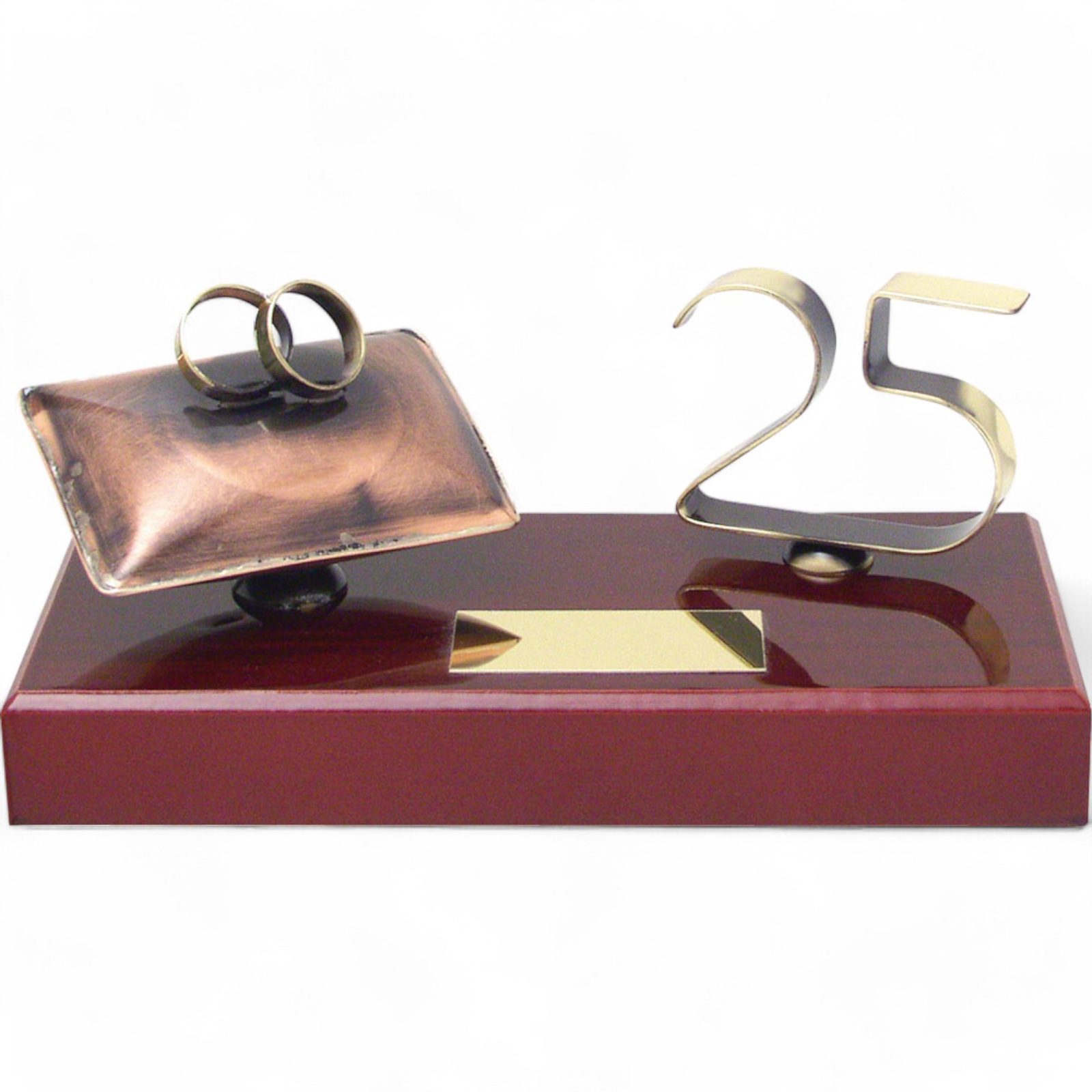Aragon 25th Wedding Anniversary Handmade Metal Trophy | Trophy Monster