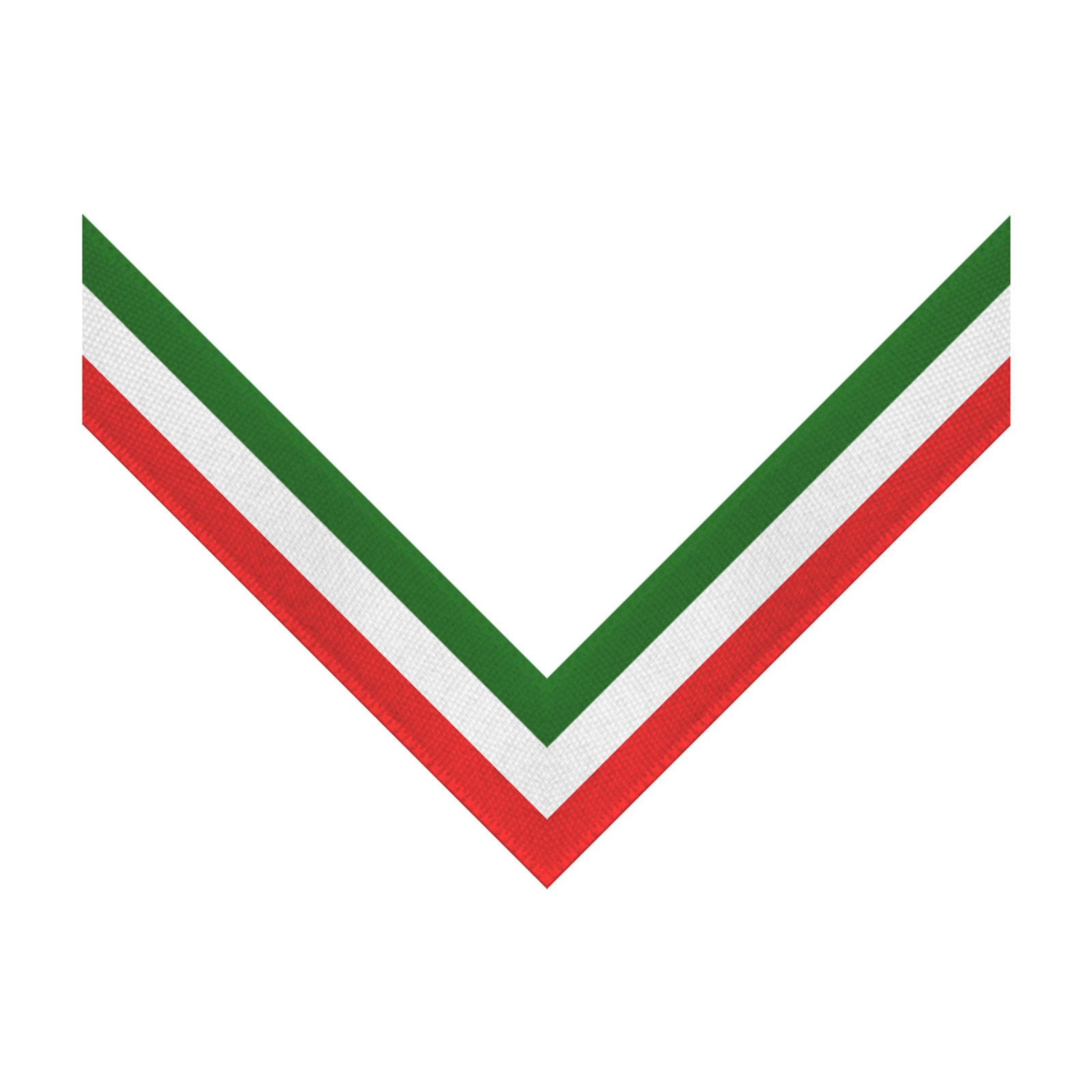 Green, White & Red 3 Stripe Clip on Medal Ribbon | Trophy Monster