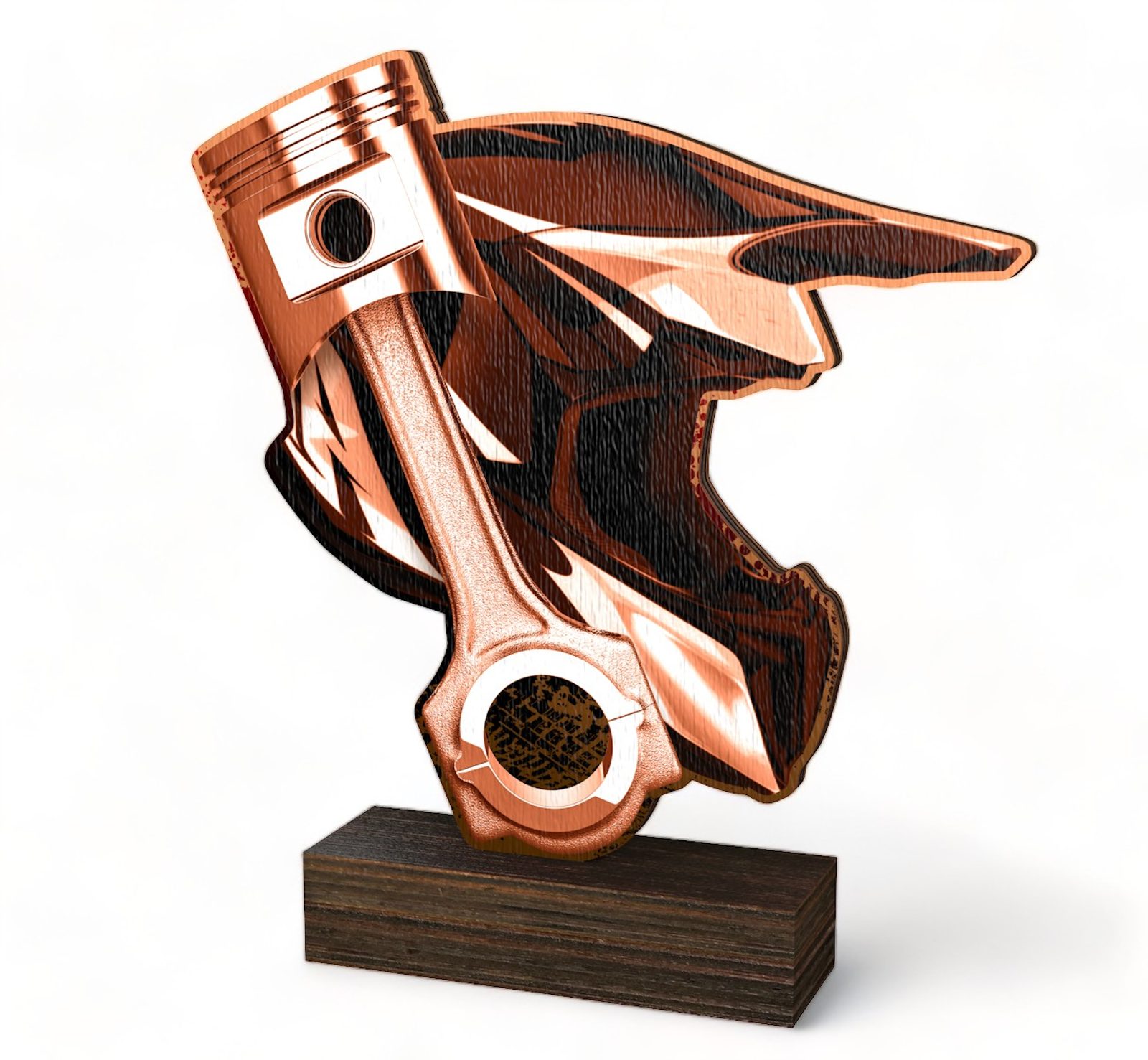 Sierra Classic Speedway Piston Real Wood Trophy | Trophy Monster