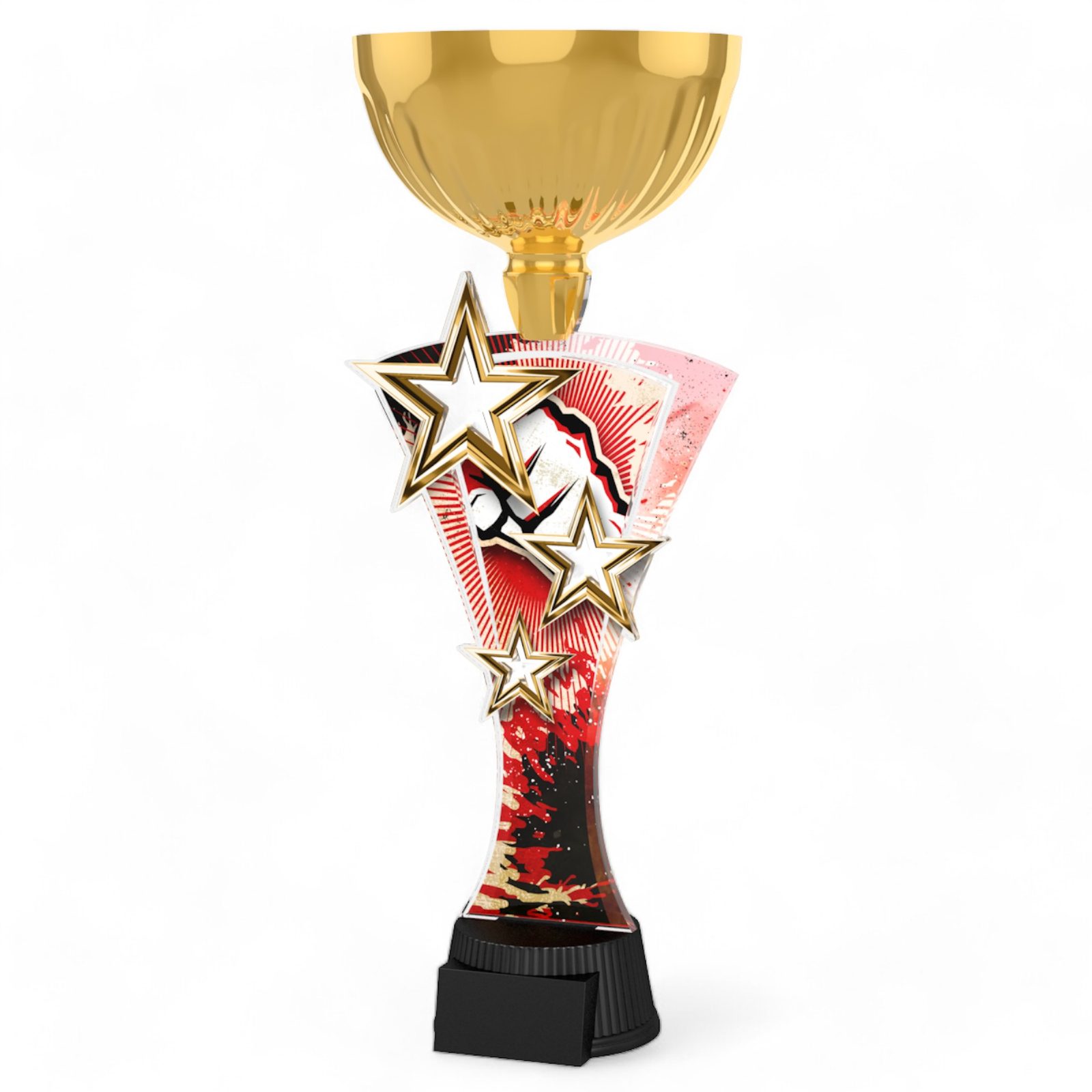 Triple Star Martial Arts Fist Gold Trophy Cup | Trophy Monster