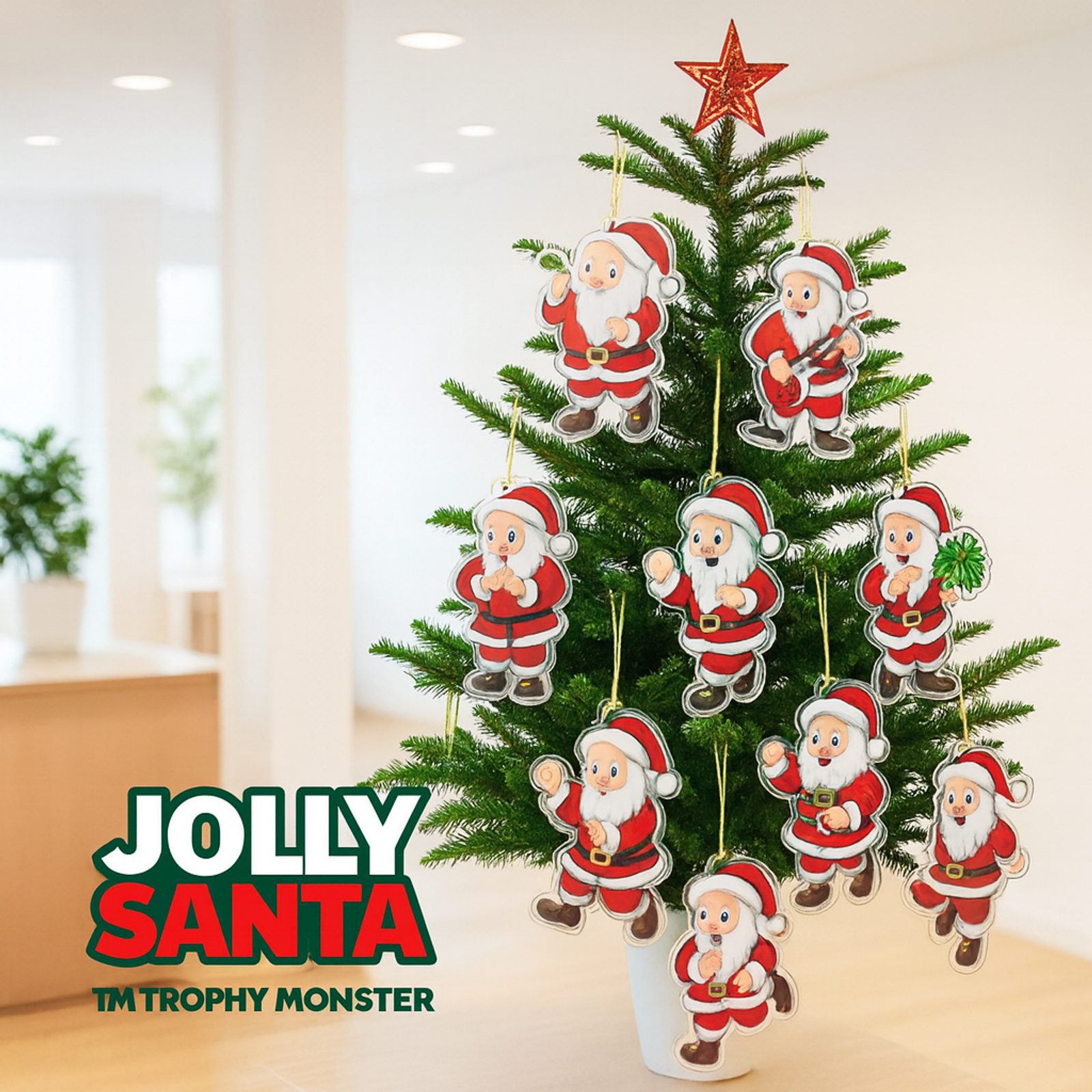 Jolly Santa Boxing Christmas Bauble | Trophy Monster