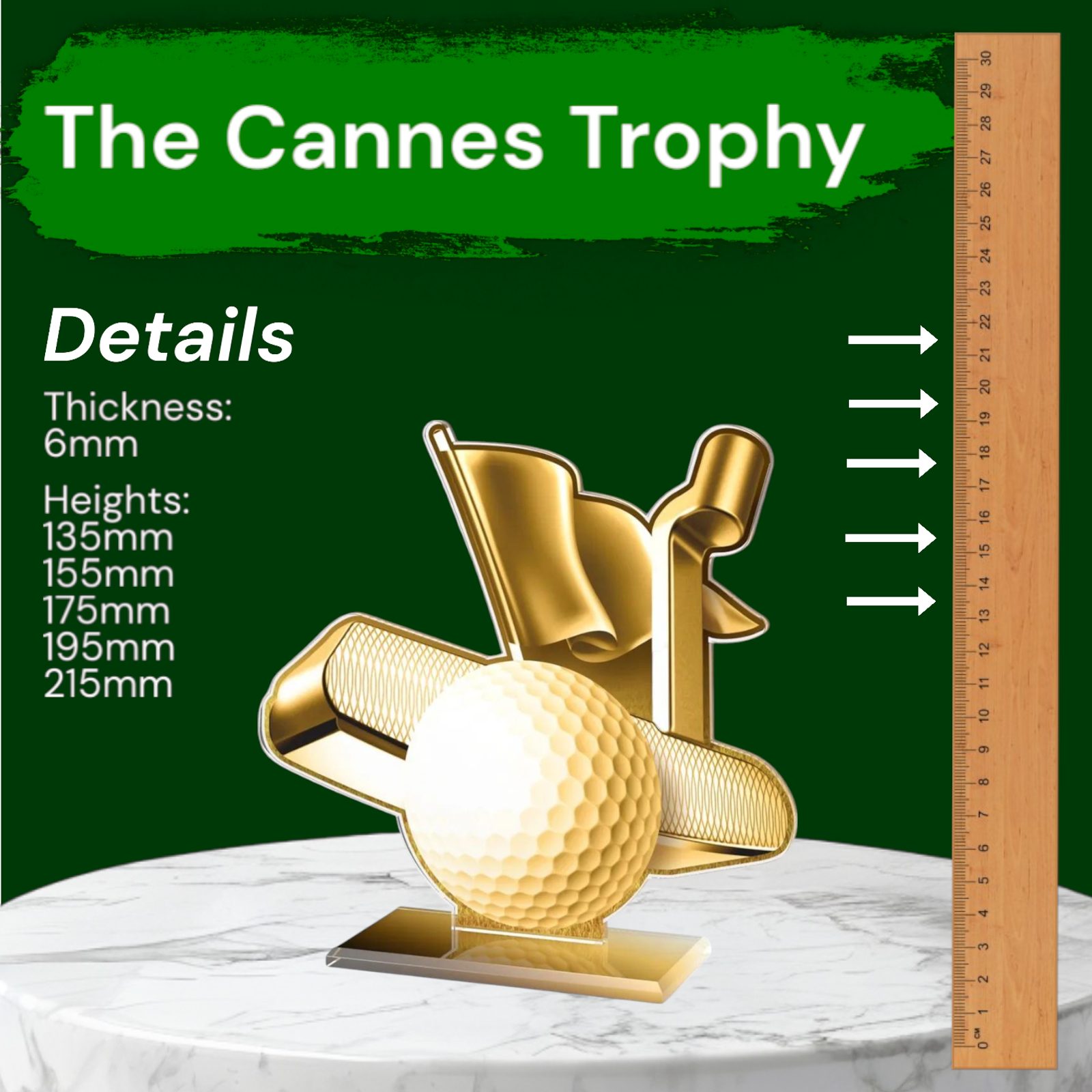 Cannes Classic Golf Putter Trophy | Trophy Monster