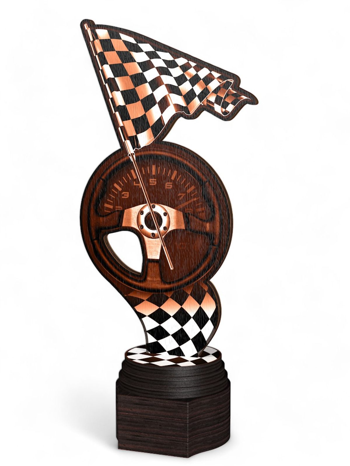 Frontier Classic Real Wood Motorsport Speedometer Trophy | Trophy Monster