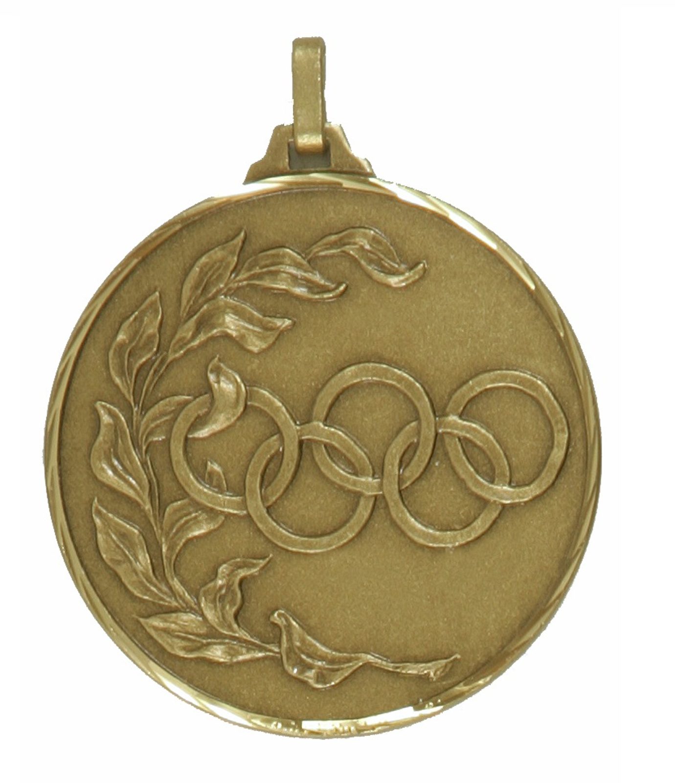 Diamond Edged Olympic Emblem Bronze Medal | Trophy Monster