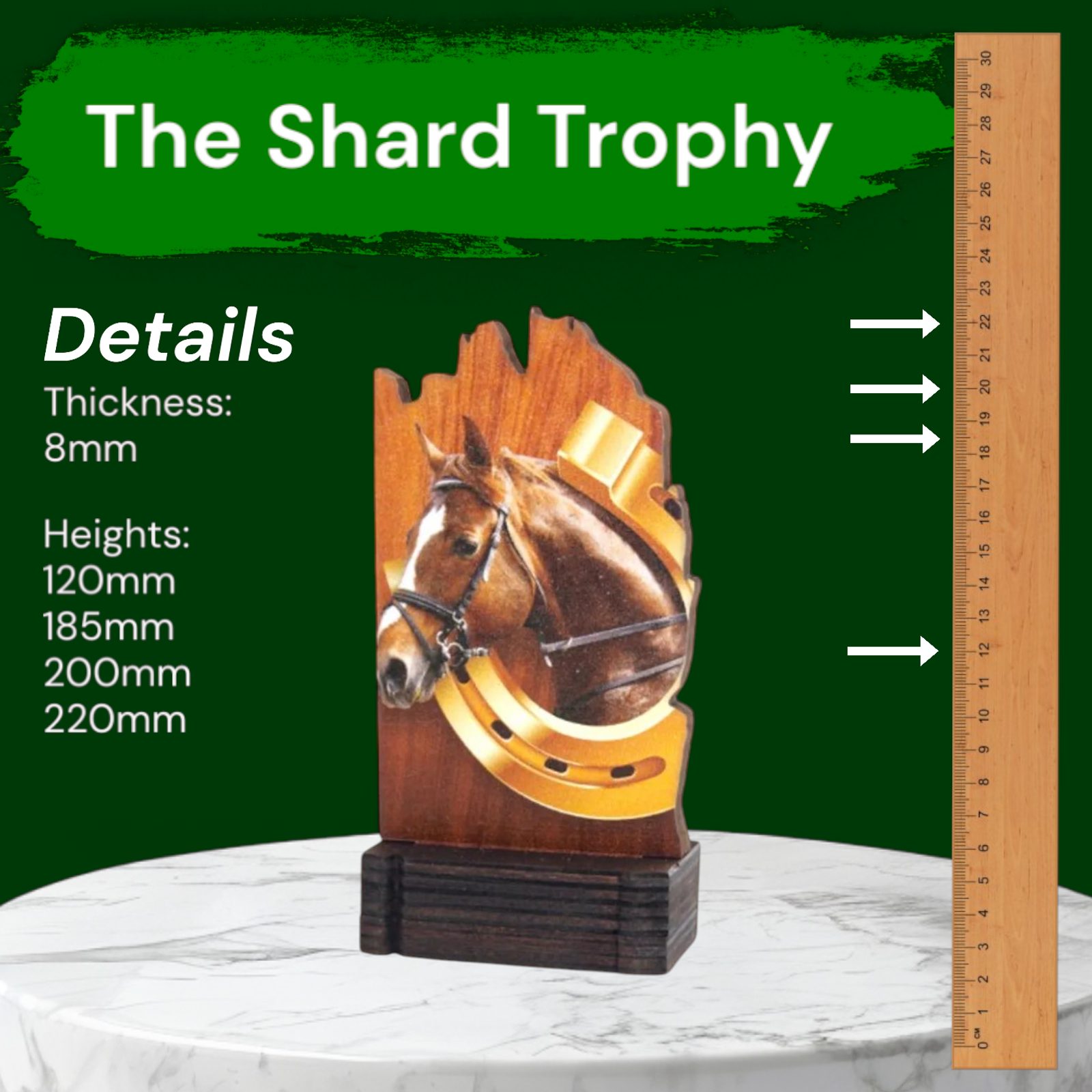 Shard Equestrian Eco Friendly Wooden Trophy | Trophy Monster