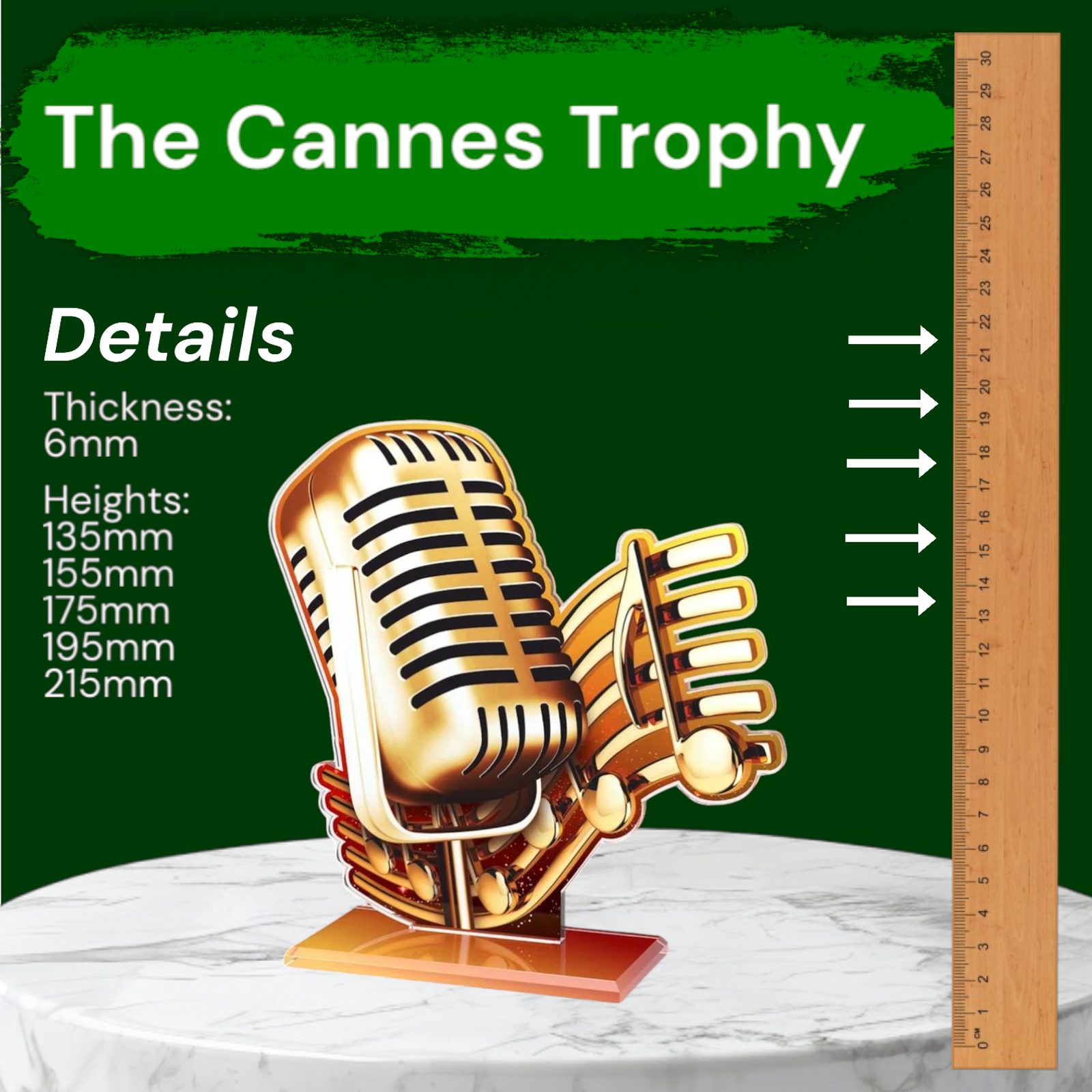 Cannes Microphone Singing Trophy | Trophy Monster