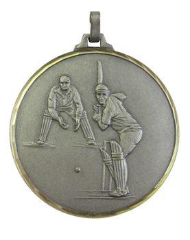 Diamond Edged Cricket Silver Medal | Trophy Monster