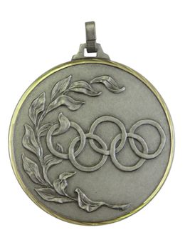 Diamond Edged Olympic Emblem Silver Medal | Trophy Monster