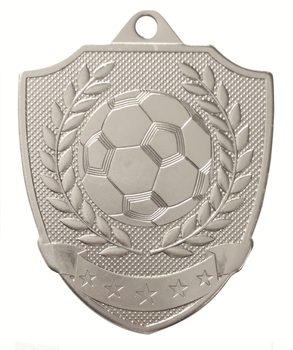 Embossed Football Shield Silver Medal | Trophy Monster