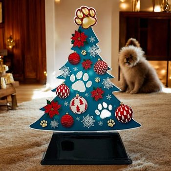 Festive Christmas Tree Dog Paw Trophy | Trophy Monster