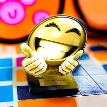 Cannes Classic Smiley Face Emoji Trophy | Trophy Monster